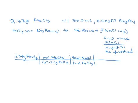 Solved You React 2 33 G Of Iron Iii Chloride With 50 0 Ml Phosphate