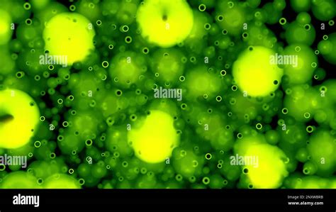 Abstract Moving Microorganisms Or Bacteria On A Blue Background Design Concept Of Chemistry