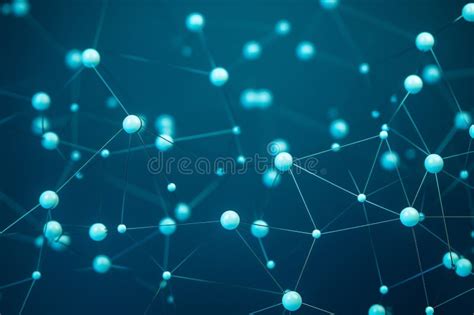 Abstract Science Technology Atom Polygon Blue Background Tech Connect Networking Web Sphere