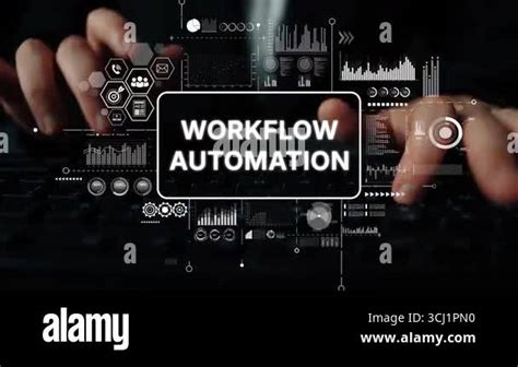 Hands Typing On Keyboard With Digital Interface For Workflow Automation Concepts And Data