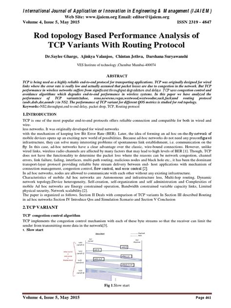 rod topology based performance analysis of tcp variants with routing protocol download free