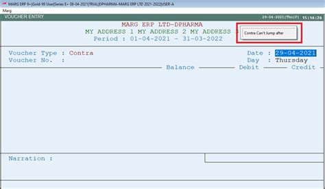 How To Fix An Alert Of Contra Cant Jump After Which Appears While Creating Contra Entry In
