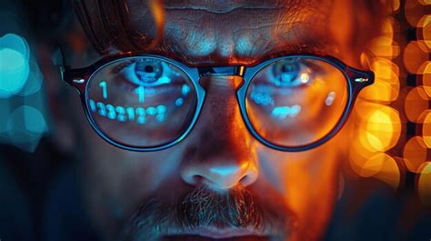 Premium Photo A Computer Programmer Looks Through Codes While Wearing Eyeglasses