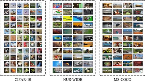Some Samples Of CIFAR NUS WIDE And MS COCO Image Datasets Download Scientific Diagram