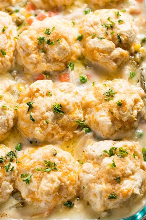 Chicken Pot Pie Casserole With Cheddar Biscuit Topping The Salty