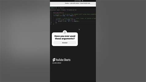 short 3 arguments on command line coding clanguage programming programmingtutorial youtube