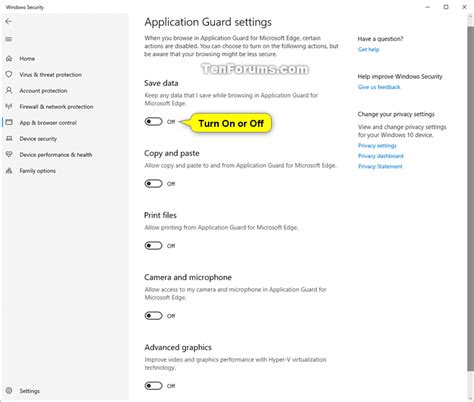 Turn On Or Off Save Data In Application Guard For Microsoft Edge Tutorials