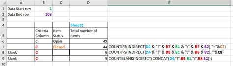 Concatenation Excel Counting No Of Items In A Different Sheet