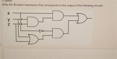 Solved 1 Point Write The Boolean Expression That