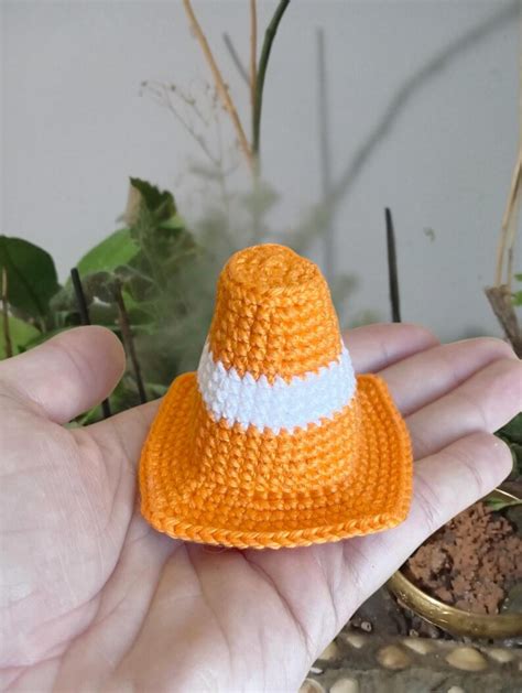Mini Traffic Cone Crochet Pattern Amigurumi Safety Cone Toy Pdf