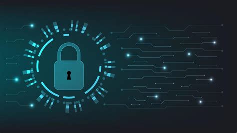 Digital Padlock With Virtual Screen On Dark Background Cyber Security Technology For Fraud