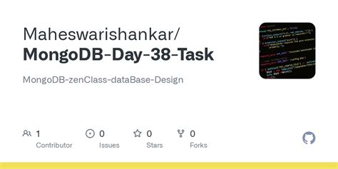Github Maheswarishankar Mongodb Day Task Mongodb Zenclass Database Design