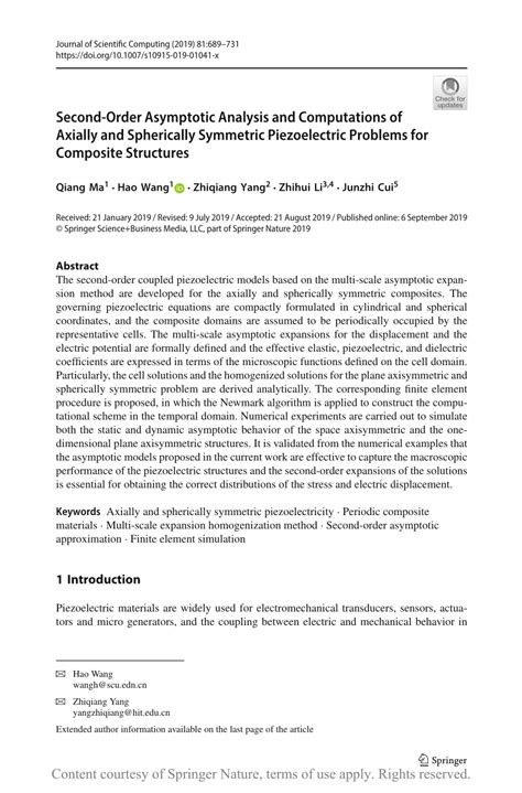 Second Order Asymptotic Analysis And Computations Of Axially And Spherically Symmetric