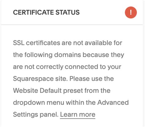Ssl Certificate Not Available Domains Squarespace Forum