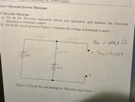 Solved Art 1 Thevenin Norton Theorems Power Supply Thevenin