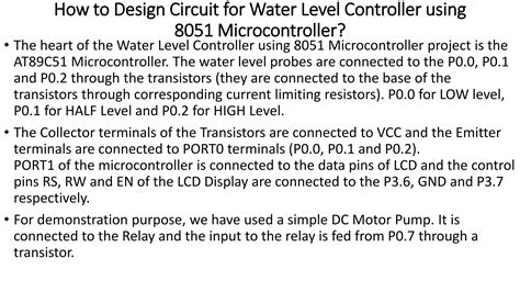 water level controller using 8051 microcontroller ppt