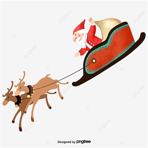 크리스마스에는 루돌프가 끌고 있는 썰매를 타고 있다 산타 만화 산타 클로스 Png 일러스트 및 Psd 이미지 무료 다운로드 Pngtree