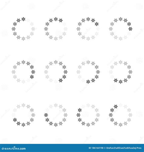 Loading Flake Bar Progress Icon Step By Step Webside Set Symbol Round