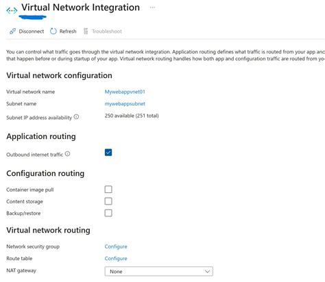Issues With Websitevnetrouteall Setting And Routing Traffic Through Azure Nat Gateway For App