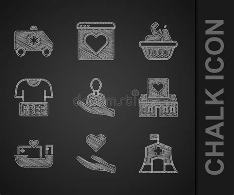 Set Caring For People Heart Hand Emergency Medical Tent Volunteer