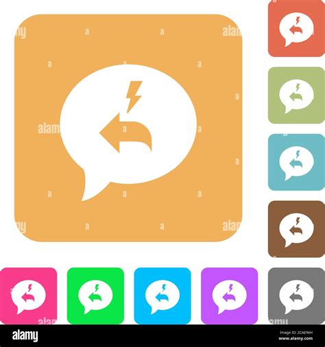Quick Reply Message Flat Icons On Rounded Square Vivid Color