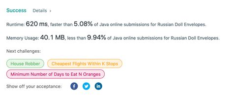 Leetcode Russian Doll Envelopes