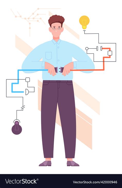 Man Solving Problem Innovative Thinking Idea Vector Image