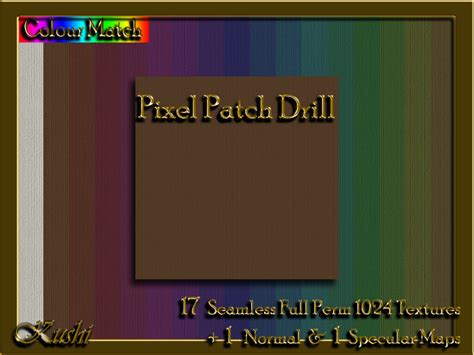 Second Life Marketplace Pixel Patch Canvas Drill Solids Seamless Textures
