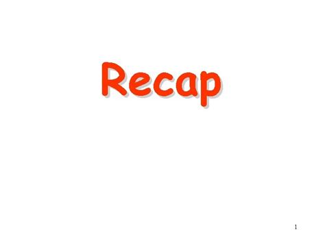 Recap 1 Complex Instruction Set Computing Cisc Cisc