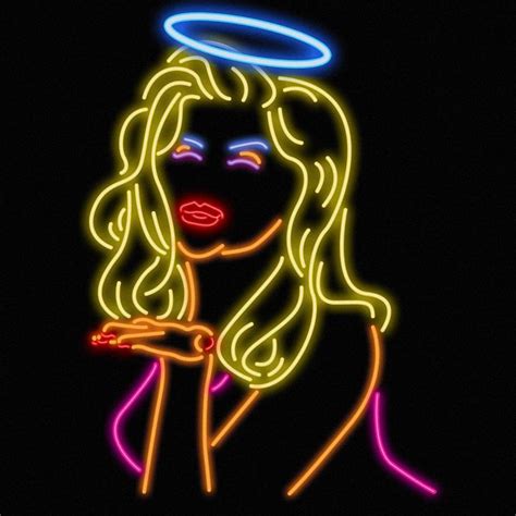 Neon Animated  Neon Sign  Neon Drink Art Neon Woman