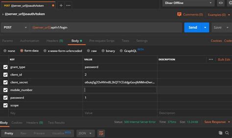 Rest Request Guidance On Error In Receiving Token In Laravel Stack Overflow