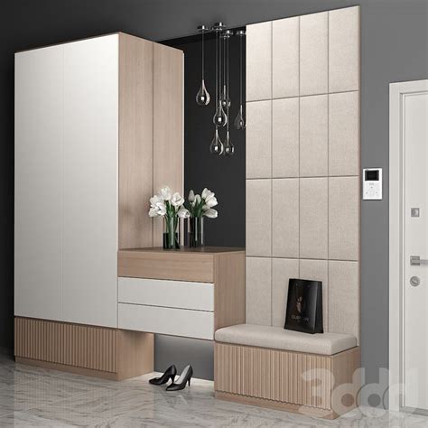 3d модели Шкафы Прихожая 28 Интерьер прихожей Украшение призожей Интерьер
