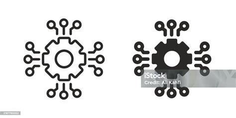 자동화된 시스템 얇은 선과 글리프 단색 아이콘입니다 편집 가능한 획과 투명한 배경에 격리된 완벽한 픽셀 0명에 대한 스톡 벡터 아트 및 기타 이미지 Istock