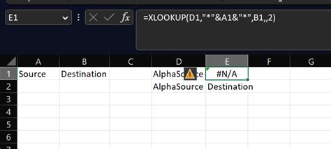 Why Xlookup Formula Does Not Work With Implicit Wild Cards Stack