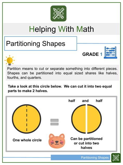 Partitioning Shapes 1st Grade Math Worksheets Helping With Math