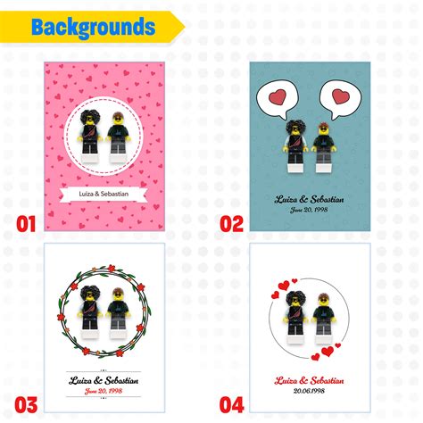 Couple In Love Frame Personalized Figures From Lego Parts Extra Extra Bricks