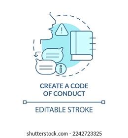 Create Code Conduct Turquoise Concept Icon Stock Vector Royalty Free 2242723325 Shutterstock