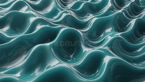 Fluid Translucent Waves In Teal And Cerulean Abstract Organic Texture Pattern Stock Illustration