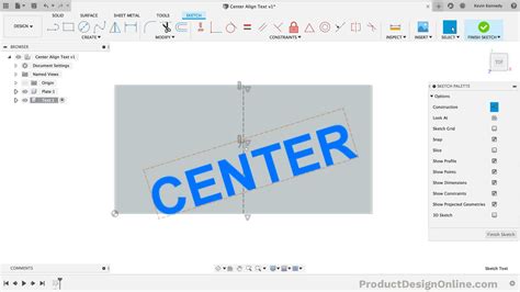 Aligning Text To Center In Fusion 360 Product Design Online