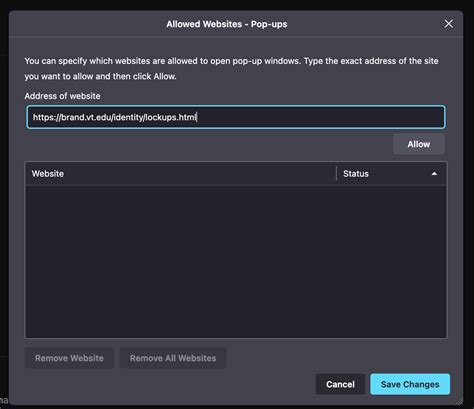 How Do I Disable Popup Blockers In A Browser Ensemble Cms Documentation Virginia Tech