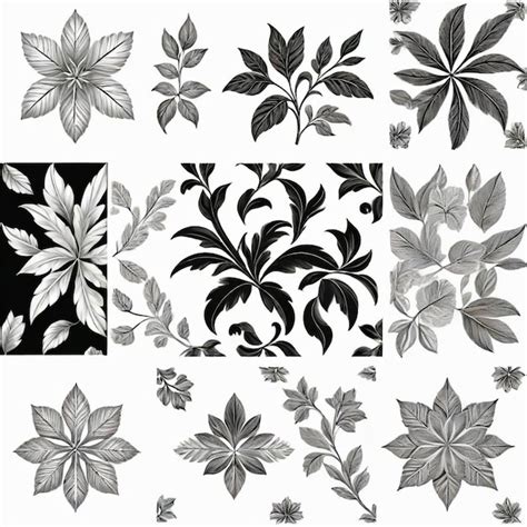 Pattern Vector Set White Background Isolated A High Qual Premium Ai