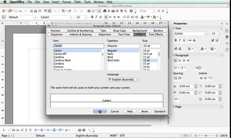 OpenOffice 4 Changing Default Styles YouTube
