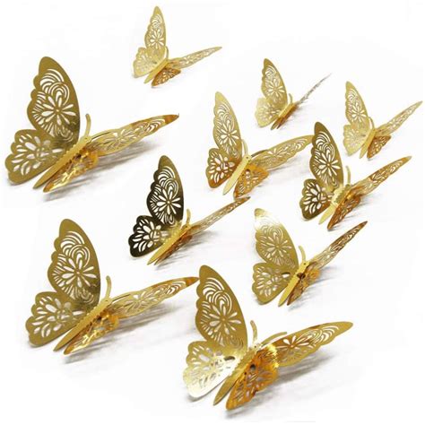 3d Butterfly Wall Decor Stickers 12 Pack