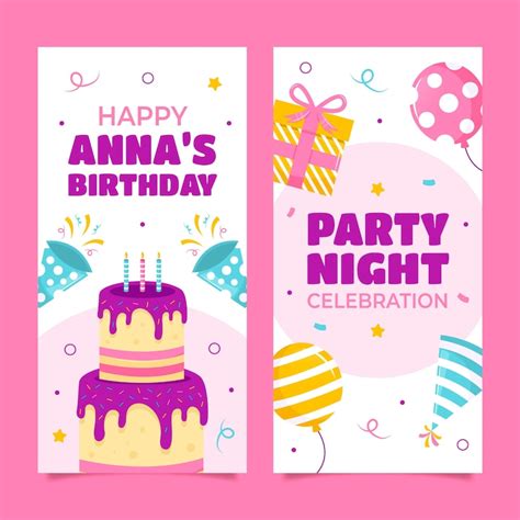 생일 배너 세로 이미지 Freepik에서 무료 다운로드