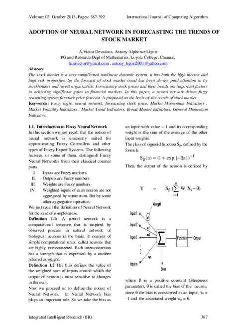 Pdf Adoption Of Neural Network In Forecasting The Trends Of Stock Market