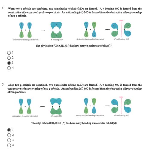 Solved How to solveWhen two p orbitals are combined two π Chegg com