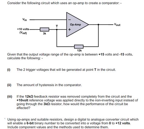 Consider The Following Circuit Which Uses An Op Chegg