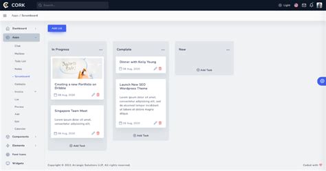 Cork Most Popular Vuejs And Laravel Admin Dashboard Template