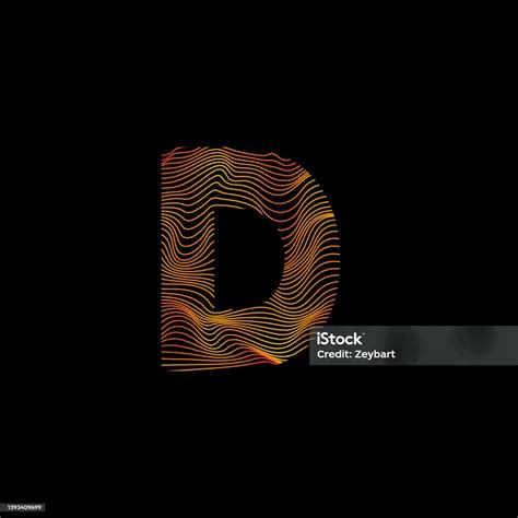 D 글자 물결 모양 선 모션 웨이브가있는 D 문자 알파벳 D에 대한 스톡 벡터 아트 및 기타 이미지 알파벳 D 3차원 형태 개성 개념 Istock