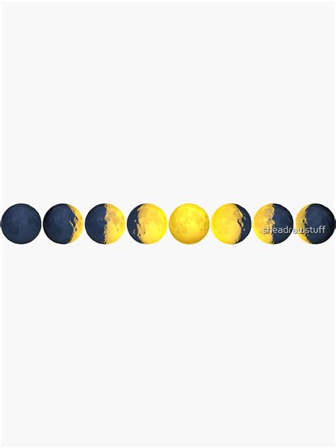 Moon Phases Emojis Sticker Sticker For Sale By Sheadrawstuff Redbubble
